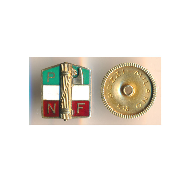 ORO 18 K - DISTINTIVO PNF PARTITO NAZIONALE FASCISTA - POZZI MILANO ...